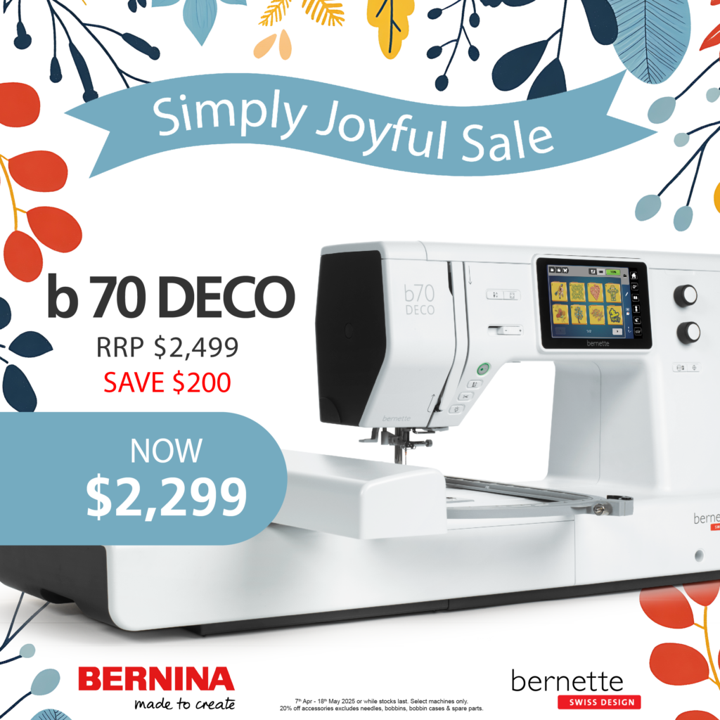 bernette 70 DECO - Simply Joyful Sale - BERNINA Northland